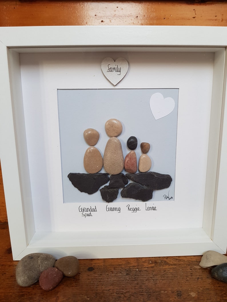 Family Pebble Picture - Etsy