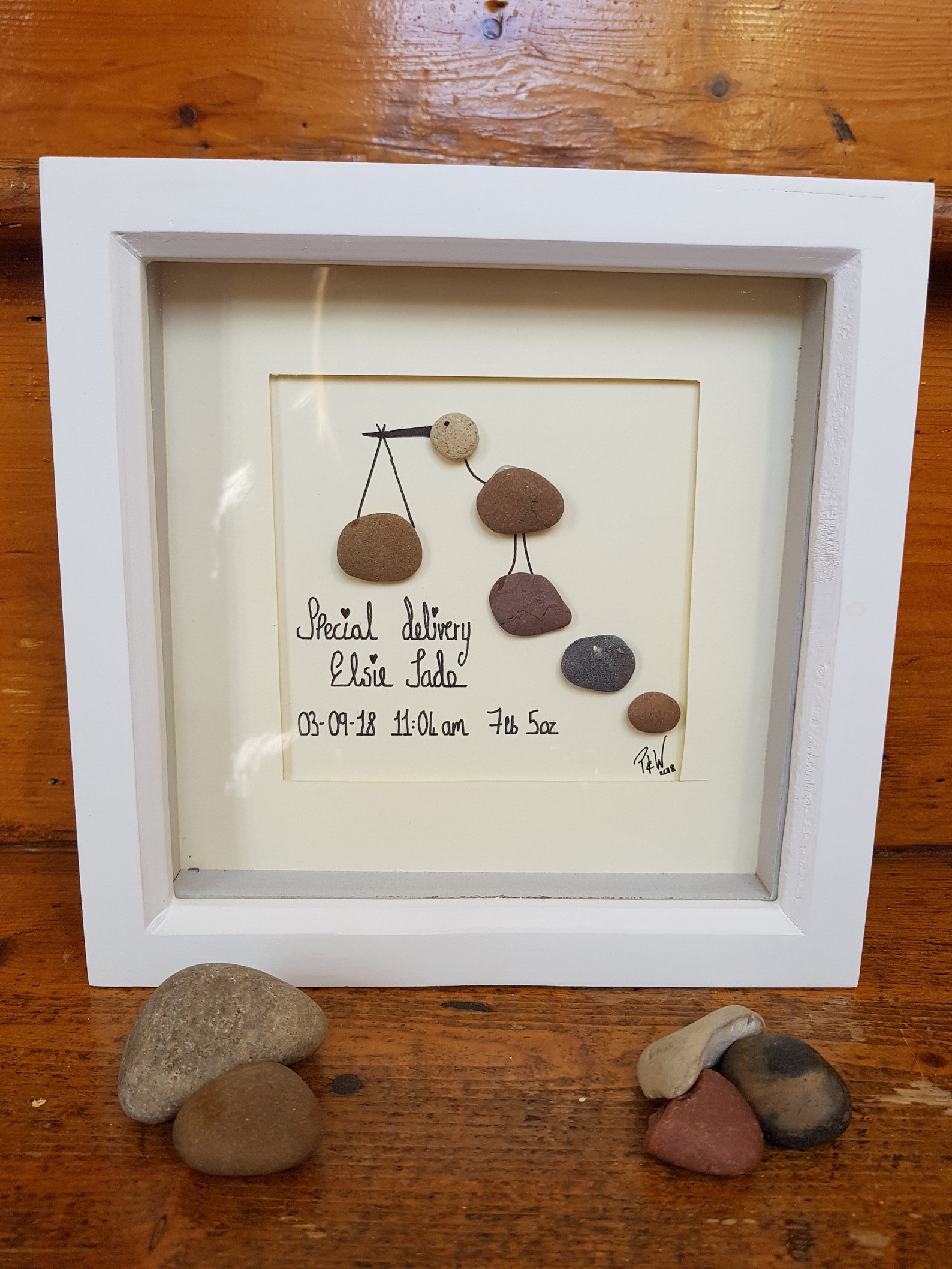Pebble Art new Baby Picture - Etsy UK