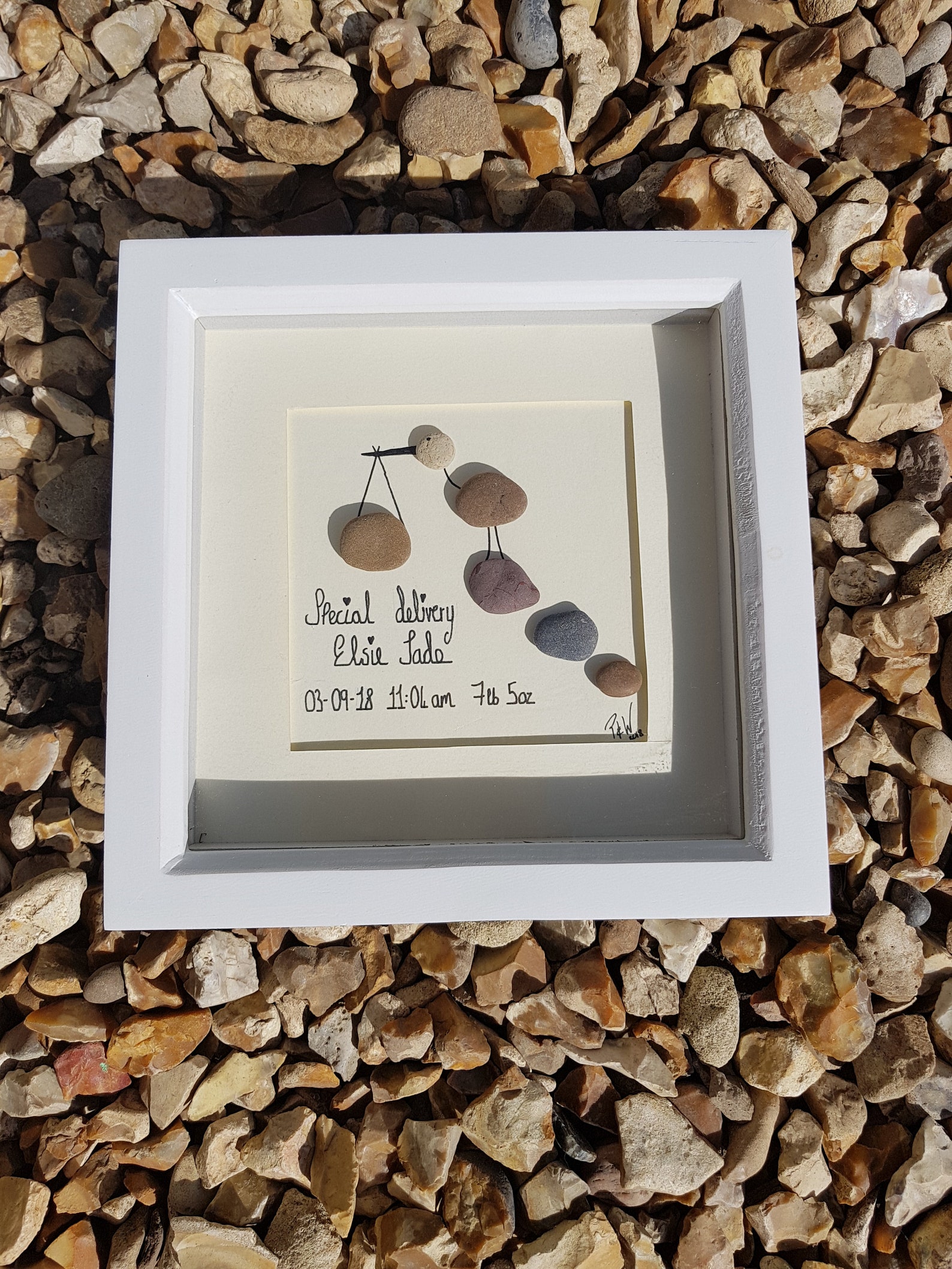 Pebble Art new Baby Picture - Etsy UK