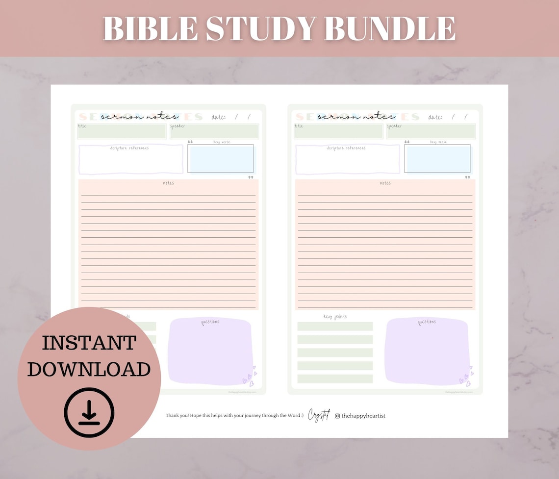 Bible Study Bundle | Bible Notes | Bible Summary | Digital Bible ...