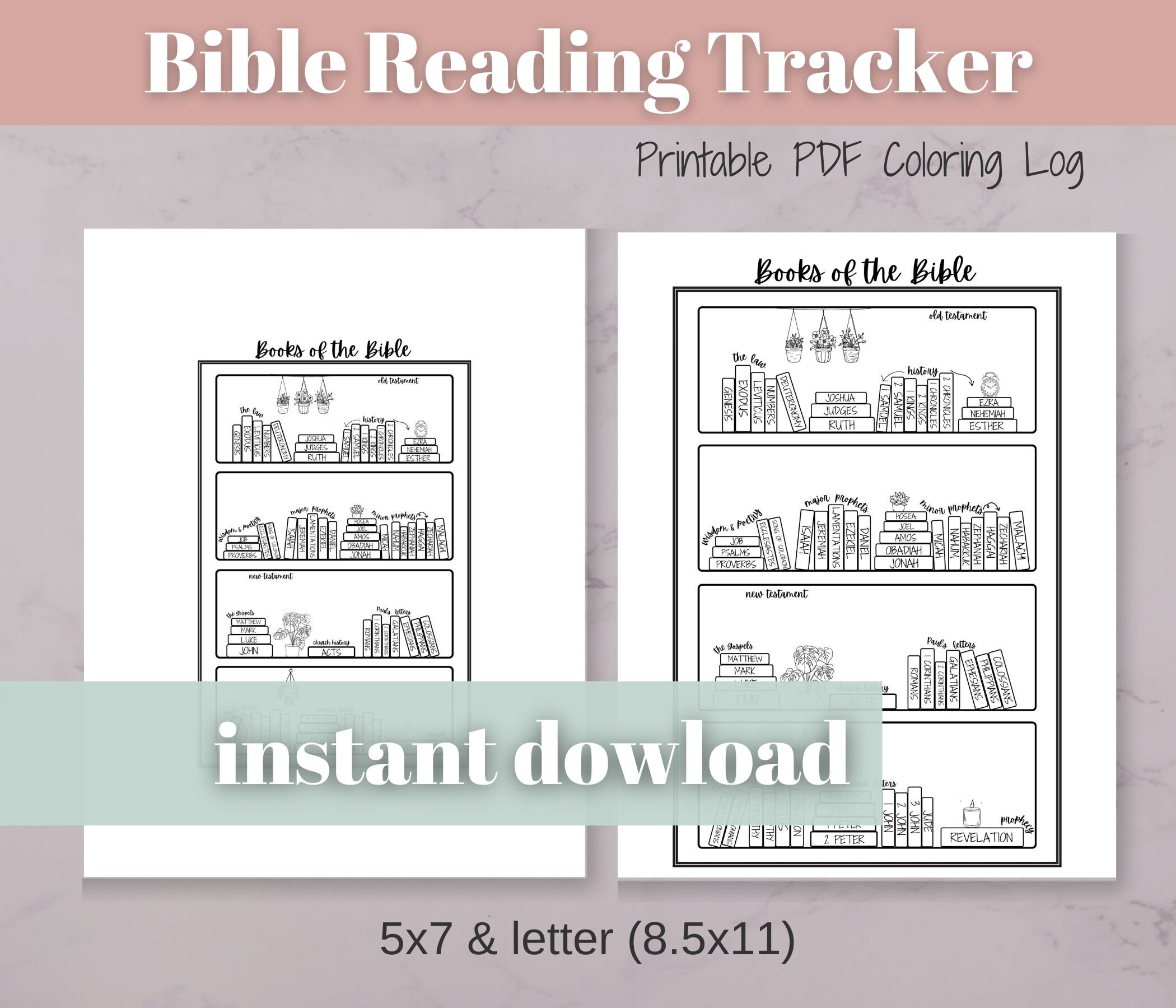 Bible Reading Tracker | Books of the Bible Reading Checklist | Bible ...