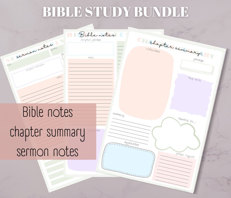 Bible Study Bundle | Bible Notes | Bible Summary | Digital Bible ...
