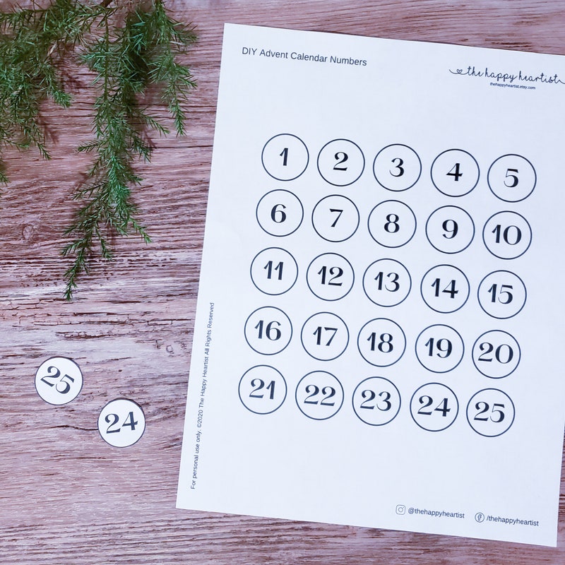 Advent Numbers - Etsy