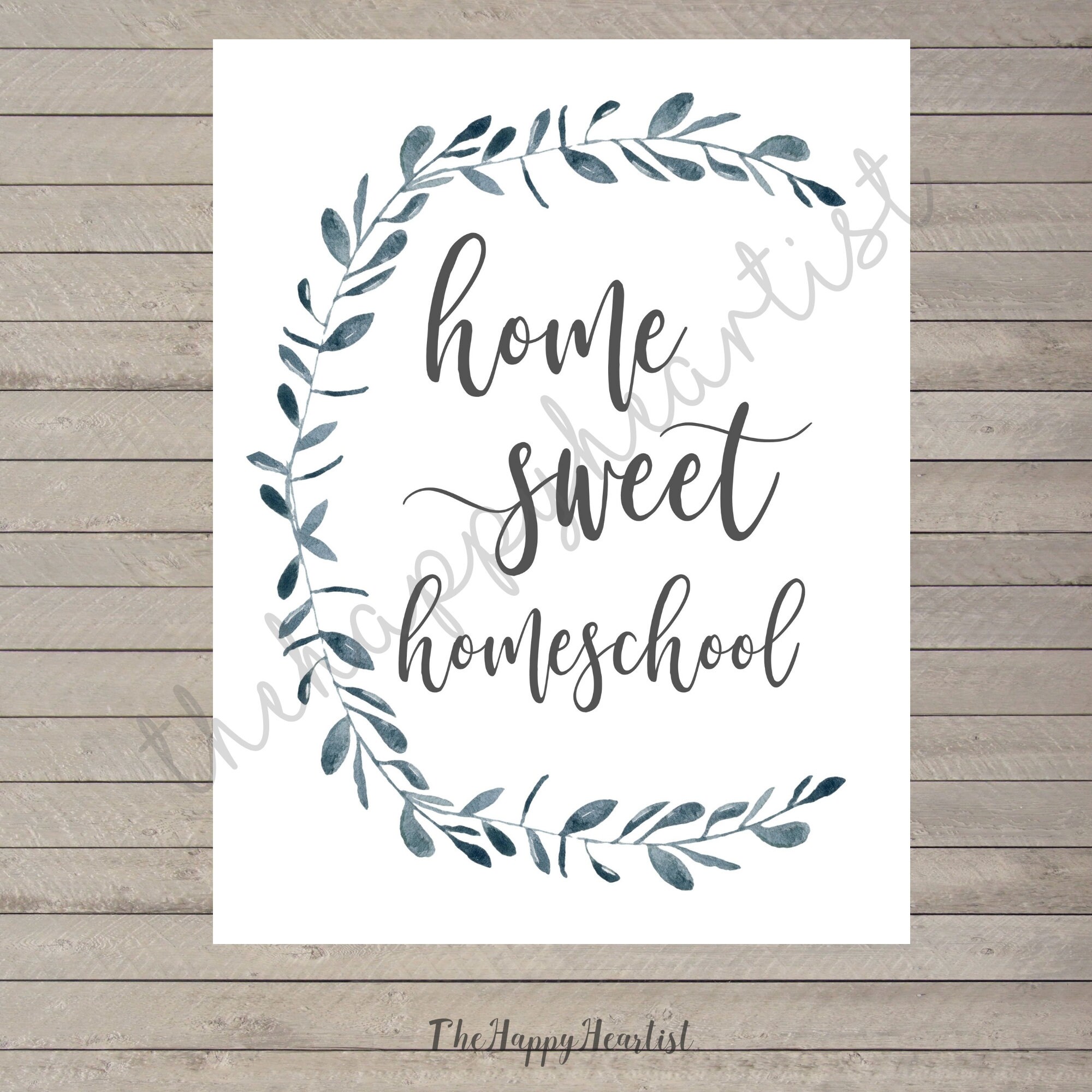 Home Sweet Homeschool PRINTABLE Sign, Printable Wall Art, Homeschool ...
