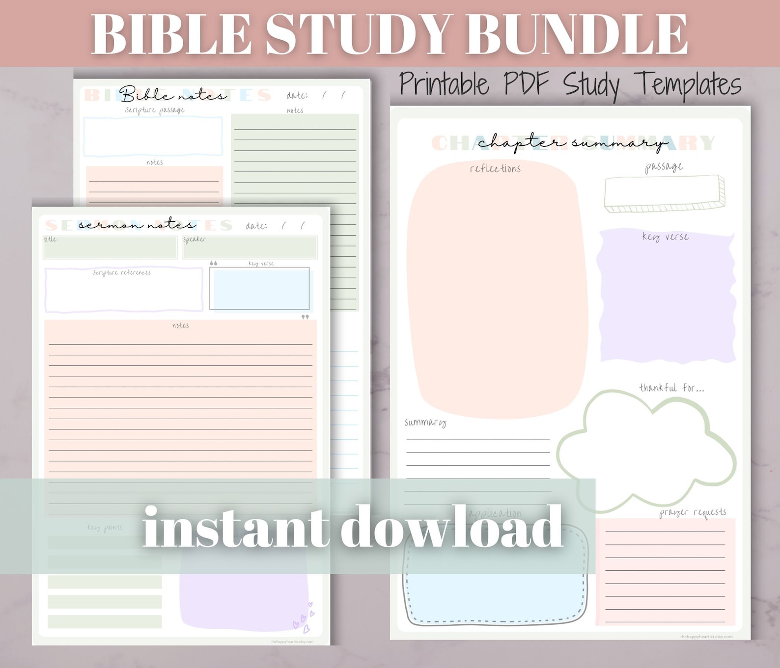 Bible Study Bundle | Bible Notes | Bible Summary | Digital Bible ...