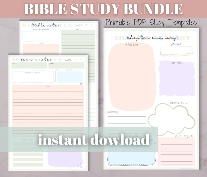 Bible Study Bundle | Bible Notes | Bible Summary | Digital Bible ...