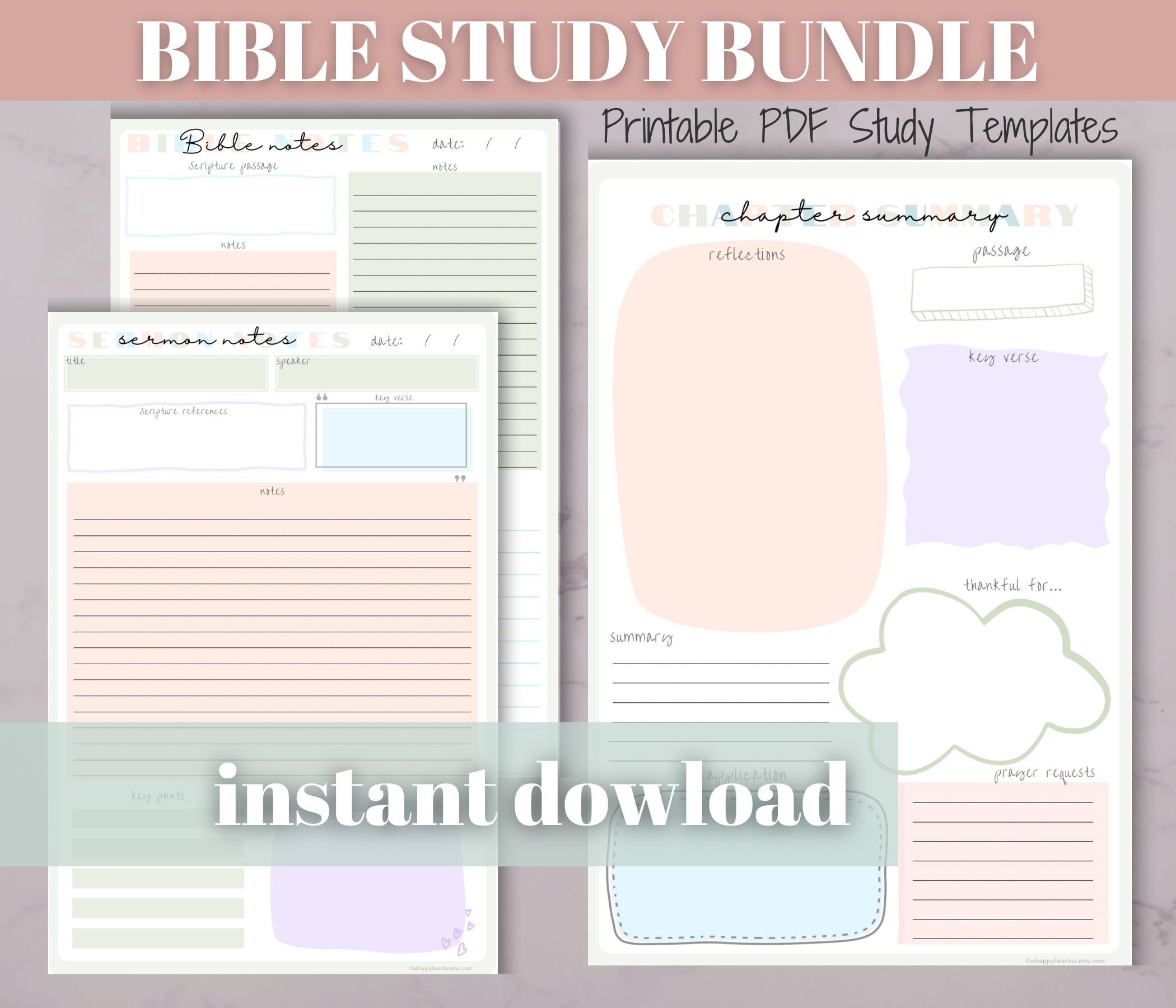 Bible Study Bundle | Bible Notes | Bible Summary | Digital Bible ...