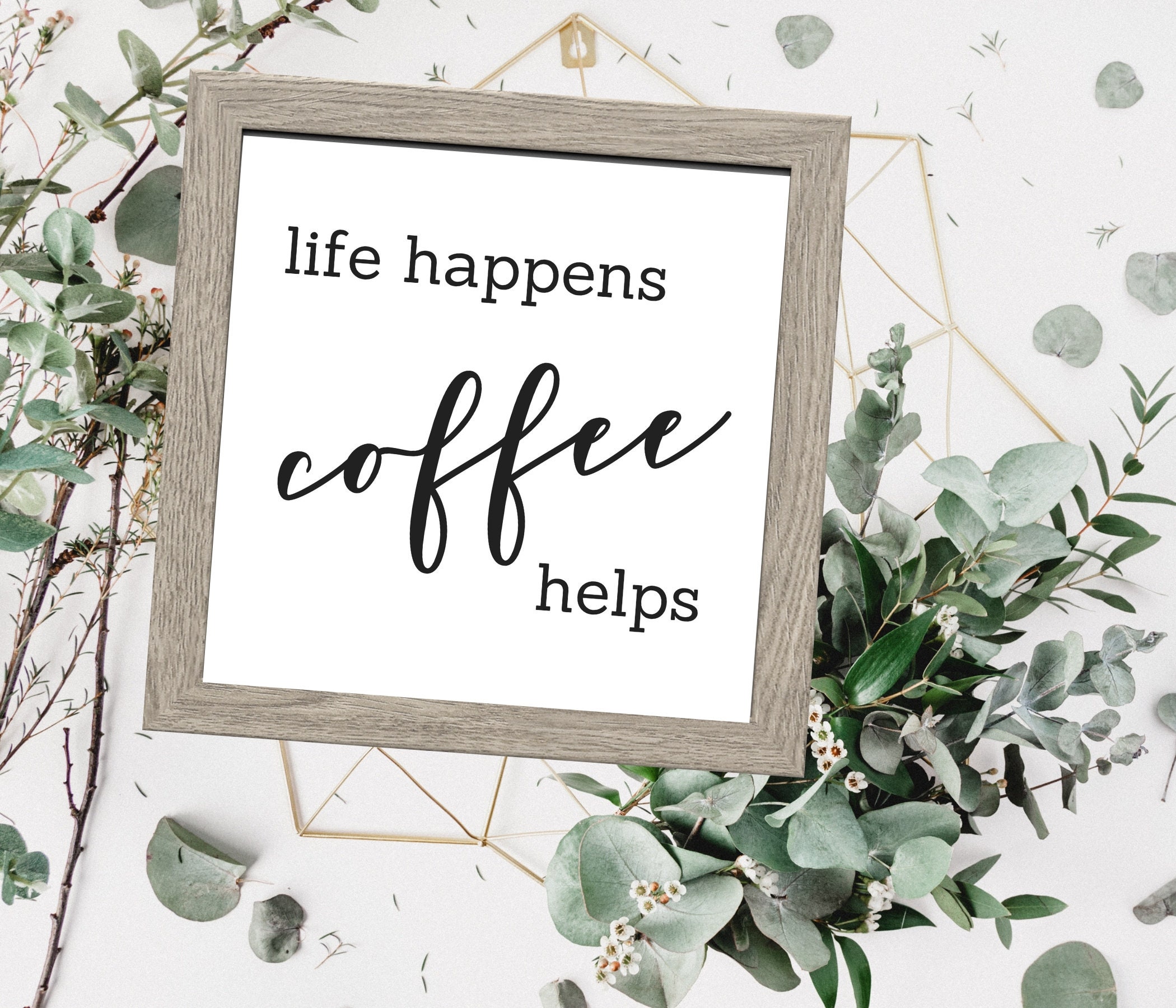 Coffee Bar Sign Bundle, Life Happens Coffee Helps, Stay Grounded ...