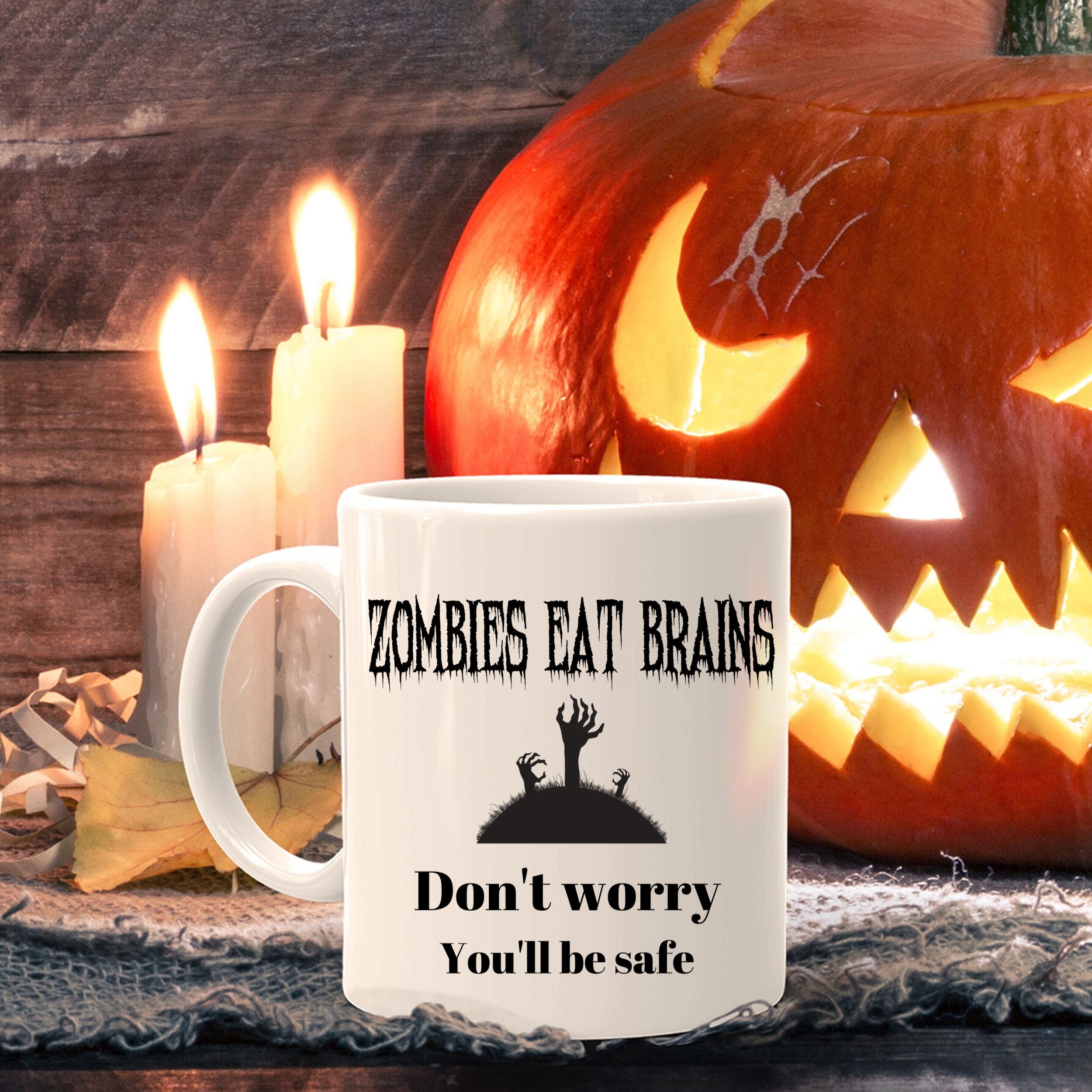 Zombie Coffee Mug Zombies Eat Brains Don't Worry - Etsy