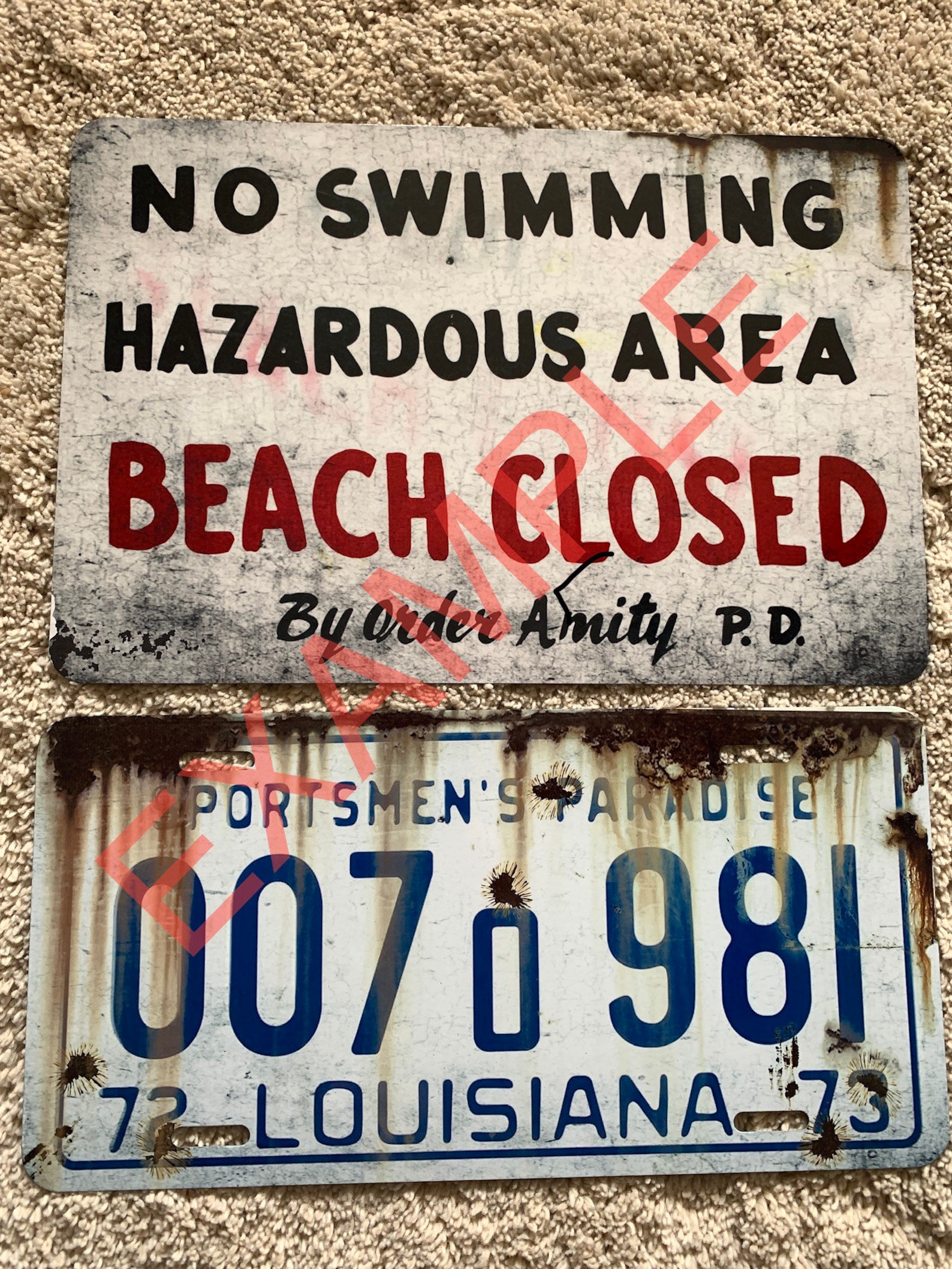 BUNDLE Distressed Jaws Amity Shark Prop License Plate Metal | Etsy