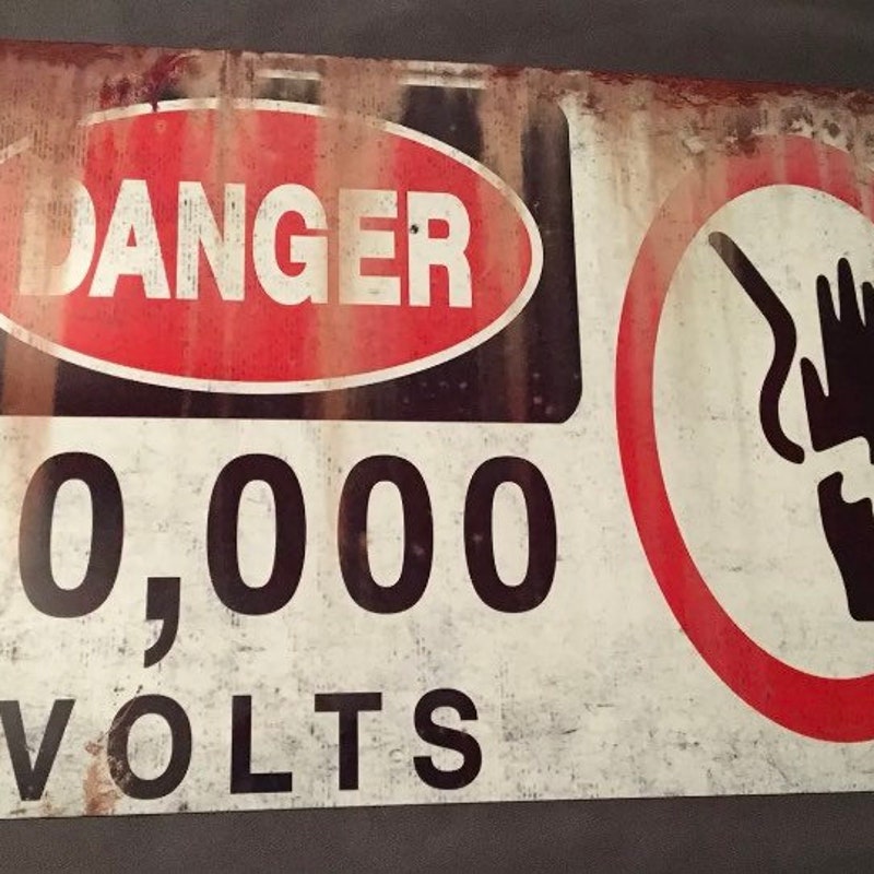 Jurassic Park High Voltage Sign - Etsy