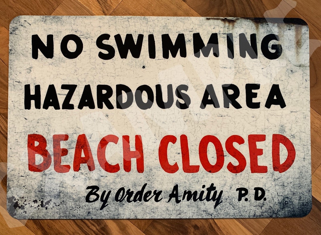 Distressed SIGN Jaws Amity Shark Prop License Plate Metal - Etsy