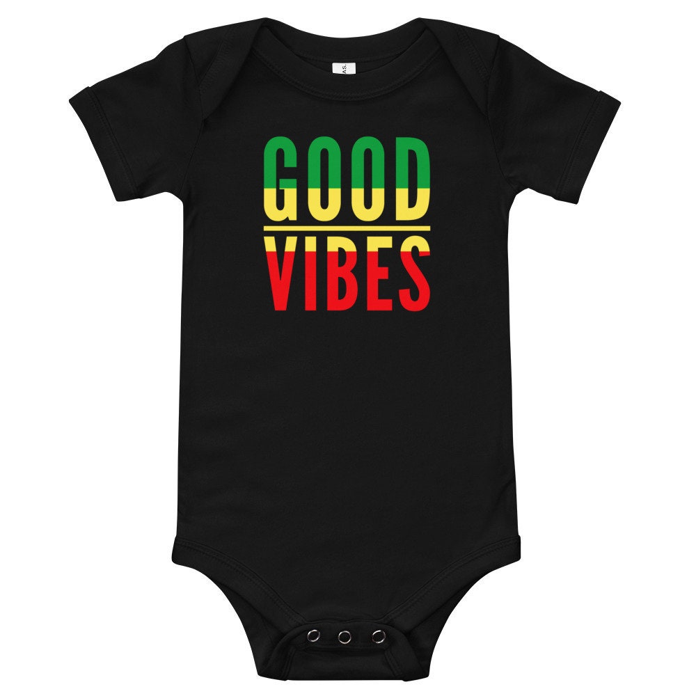 Good Vibes Baby Outfit Rasta Flag , Jamaican Bodysuit, Reggae Music ...