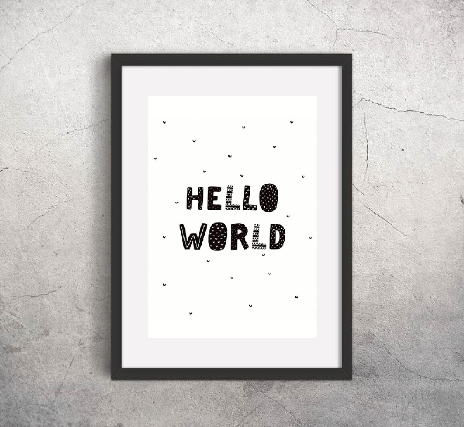 Nursery Wall Art - Hello World Digital Print, Printable Print ...