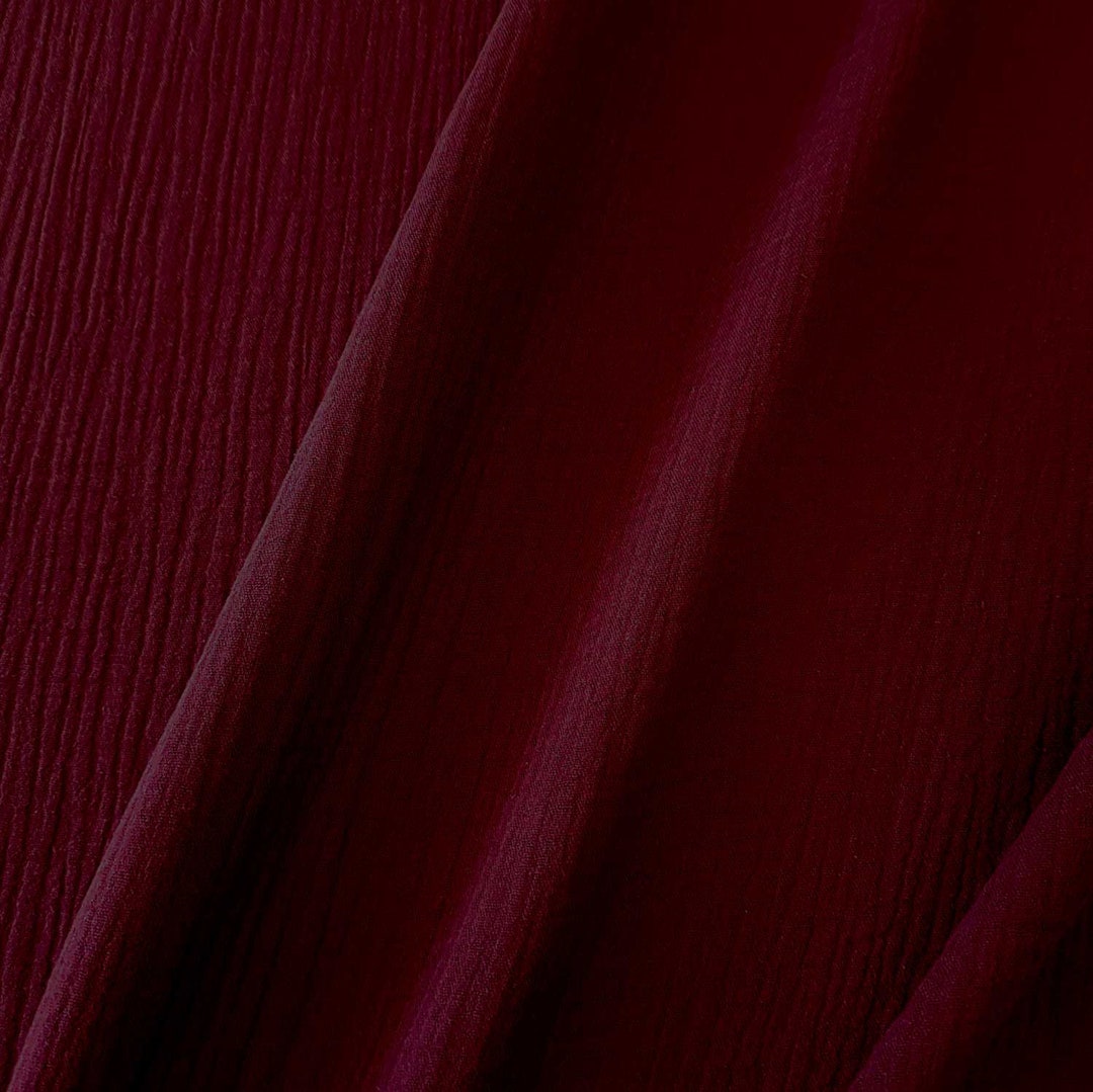 Fabric Cotton Muslin Mull Cloth Bordeaux Red Dark Red Uni - Etsy