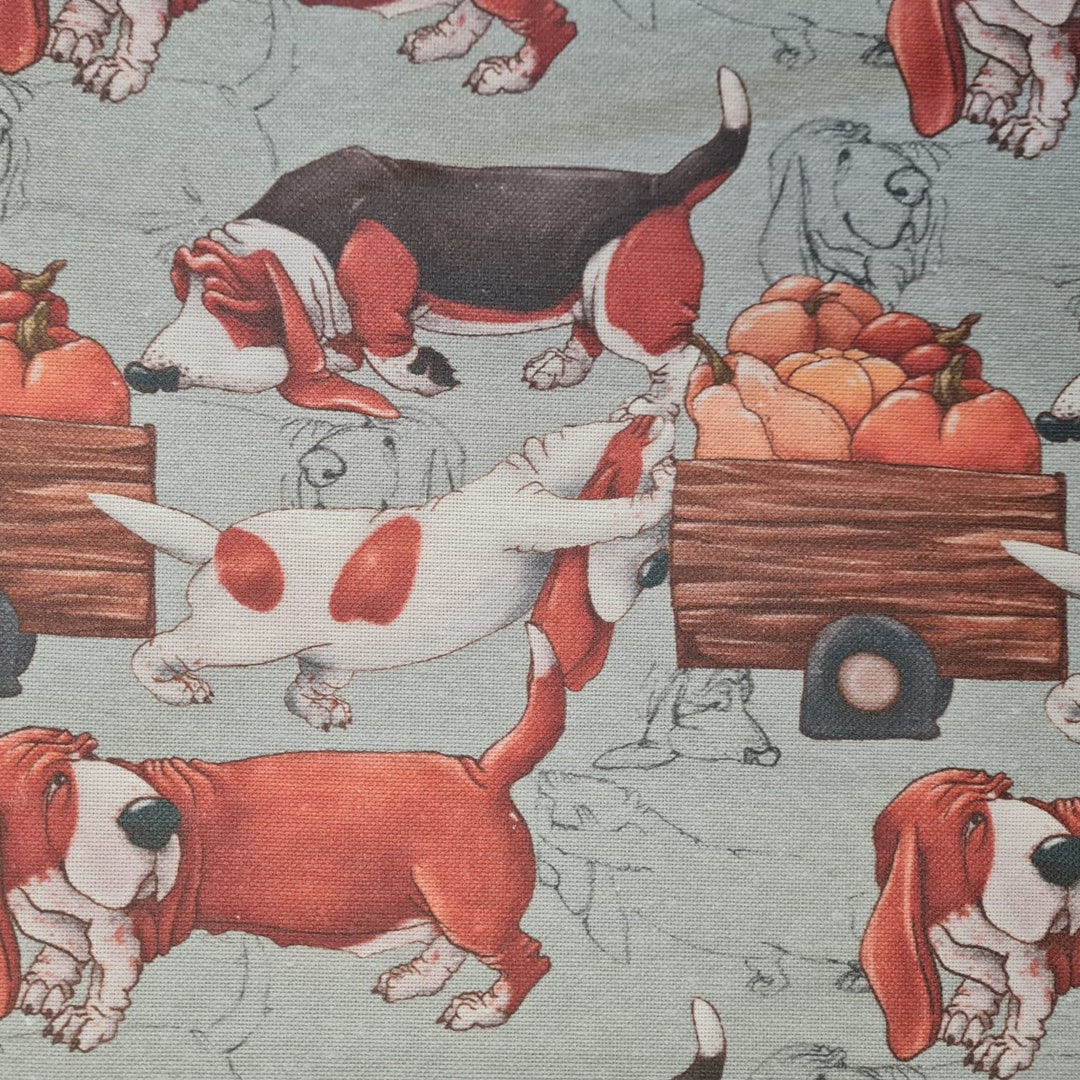 Fabric Coated by the Meter dogs at Work Dogs Grey - Etsy