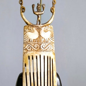 Vintage Tribal Carved Bone Comb, Maluku Islands - Etsy