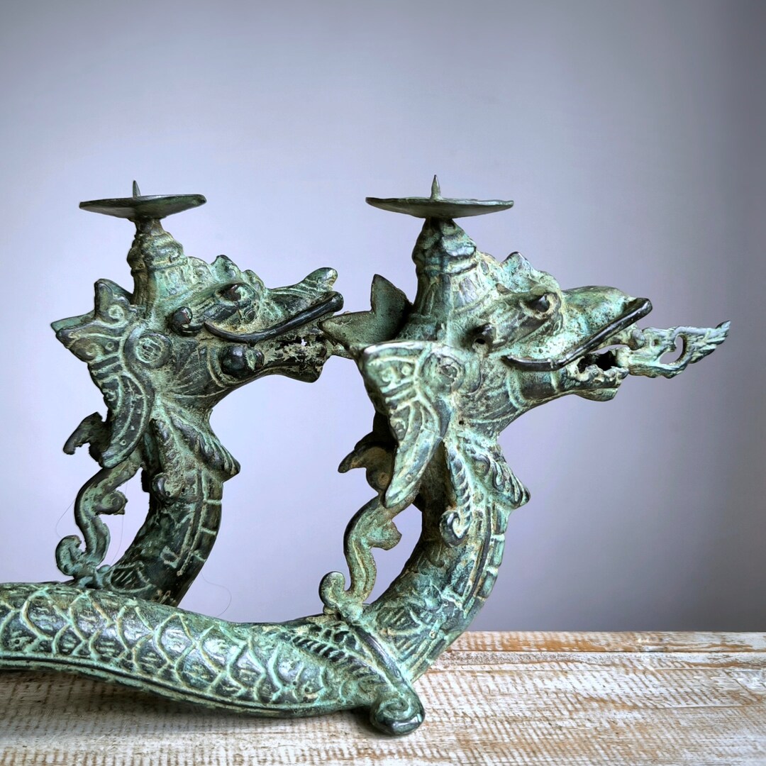 Vintage Candlestick, Dragon Statue, Set of 2 - Etsy