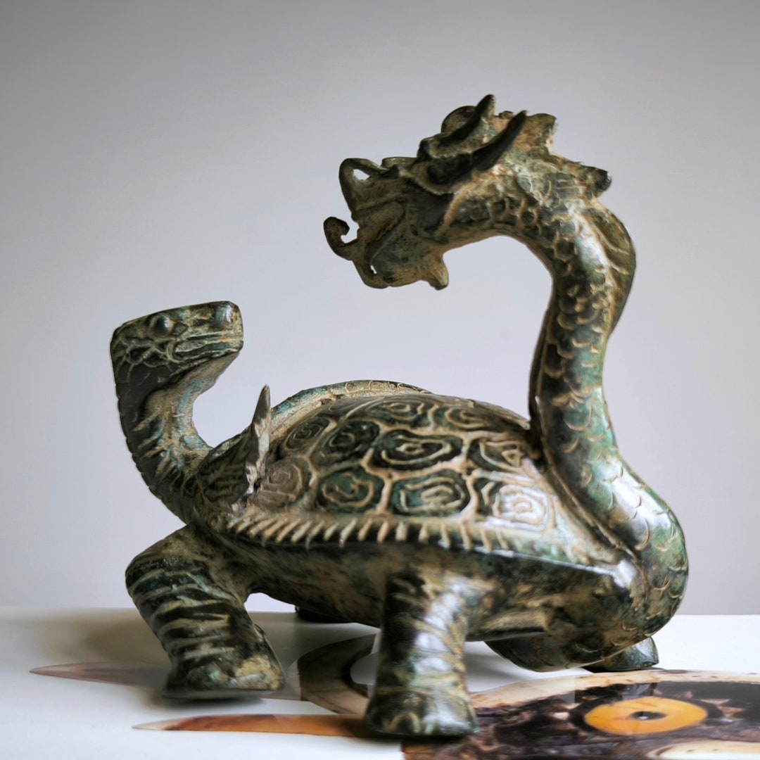 Chinese Dragon Turtle Statue - Etsy