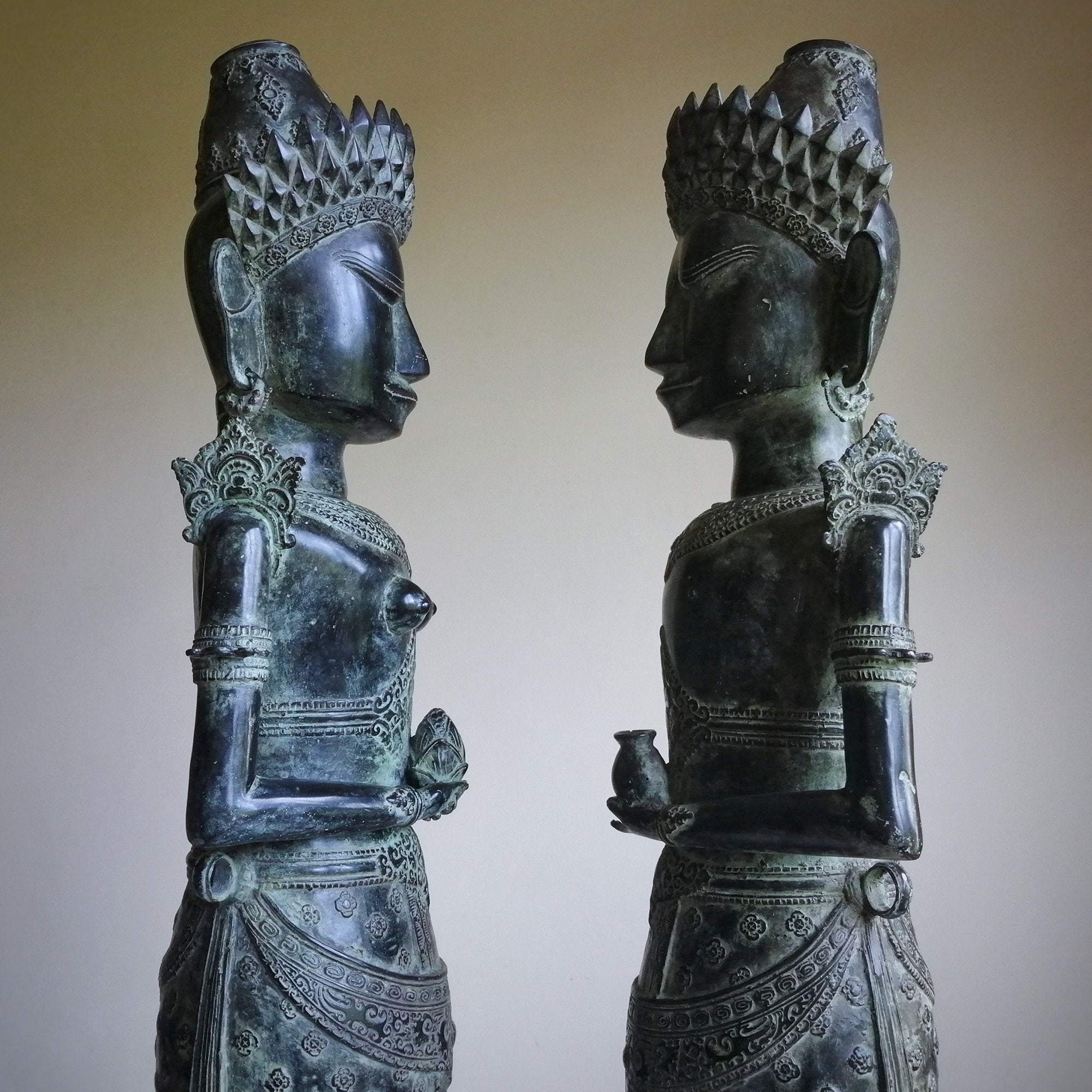 2 large vintage primitive statues | Etsy