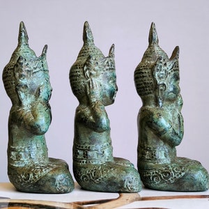 Set of 3 Statues, Little Buddha Statue - Etsy