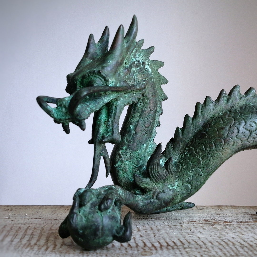 Vintage Chinese Dragon Statue - Etsy