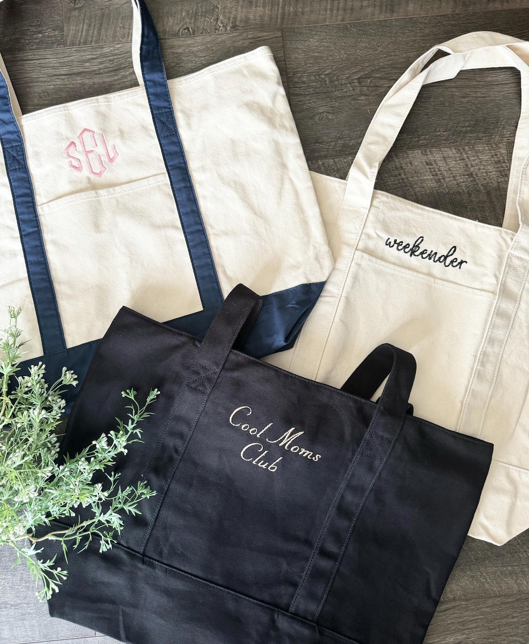 Personalized Canvas Tote, Ironic Boat Bag, Monogram Canvas Tote Bag ...