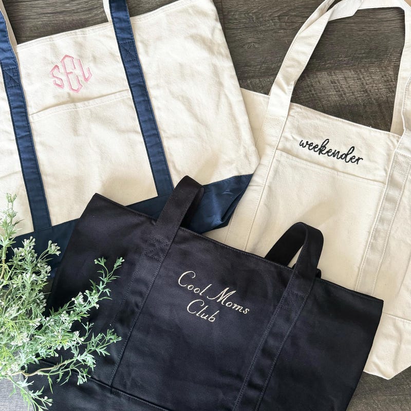 Embroidered Tote Bag - Etsy