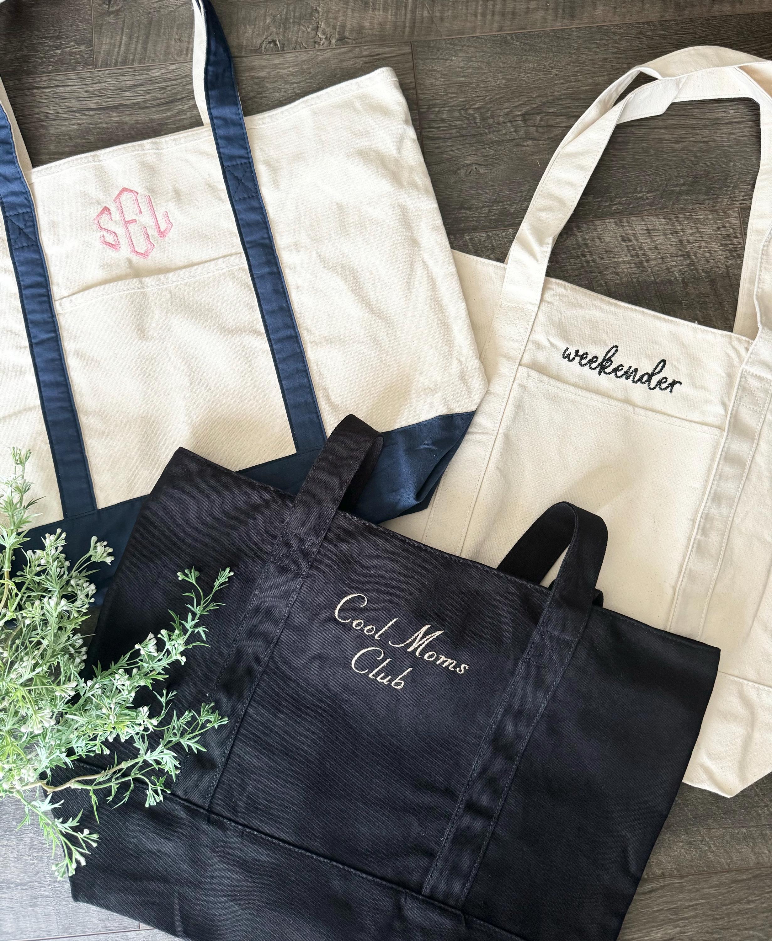 Personalized Canvas Tote, Ironic Boat Bag, Monogram Canvas Tote Bag ...