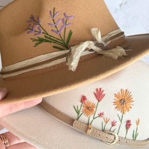 Custom Made to Order Hand Embroidered Wide Brim Felt Hat - Etsy