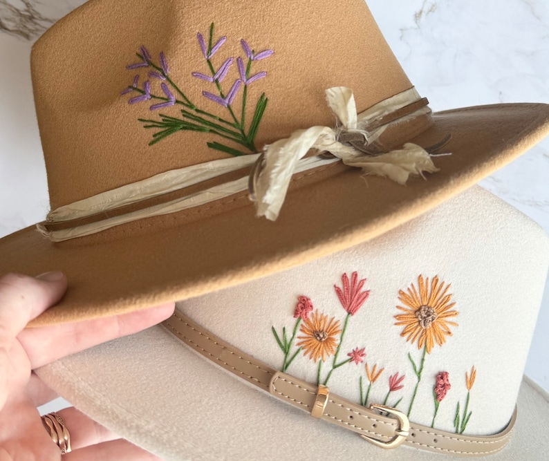 Custom Made to Order Hand Embroidered Wide Brim Felt Hat - Etsy