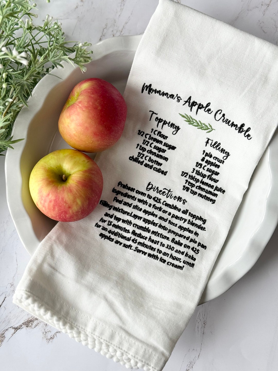 Embroidered Recipe Tea Towels, Family Recipe Kitchen Towels, Recipe ...