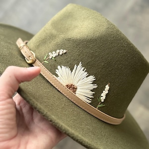 Custom Made to Order Hand Embroidered Wide Brim Felt Hat - Etsy