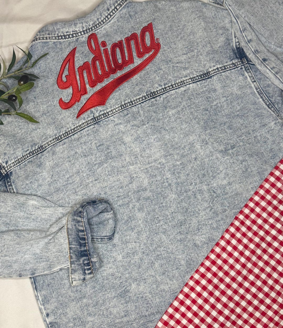 Officially Licensed Embroidered Indiana University Jean Jacket, Indiana ...