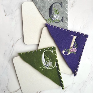 Personalized Hand Embroidered Corner Bookmark| Felt Corner Bookmark ...