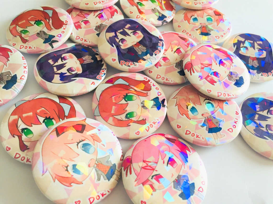 DDLC Holographic 1.5 buttons | Etsy
