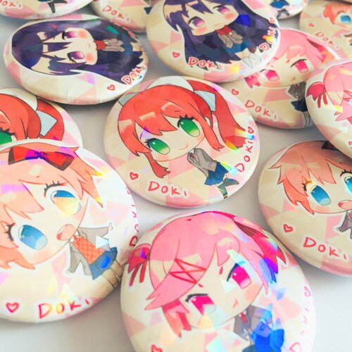 DDLC Holographic 1.5 Buttons - Etsy UK