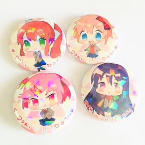 DDLC Holographic 1.5" Buttons - Etsy Canada