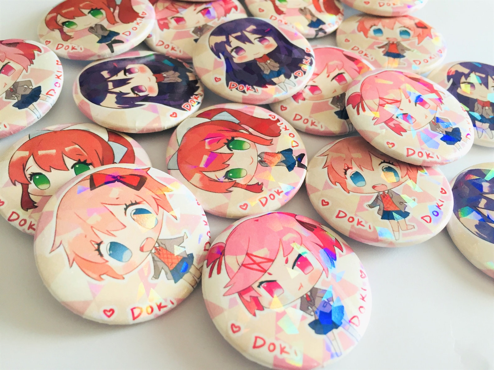 DDLC Holographic 1.5 buttons | Etsy