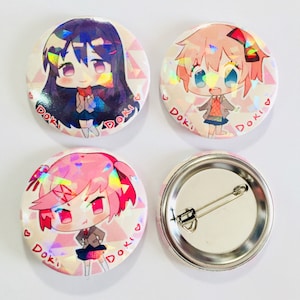 DDLC Holographic 1.5" Buttons - Etsy Canada