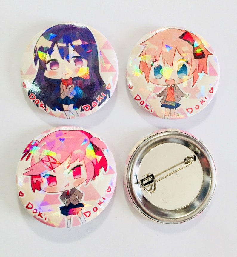 DDLC Holographic 1.5 buttons | Etsy