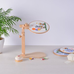 Rotated Wooden Embroidery Lap Stand for Any Hoops- Cross Stitch Stand ...