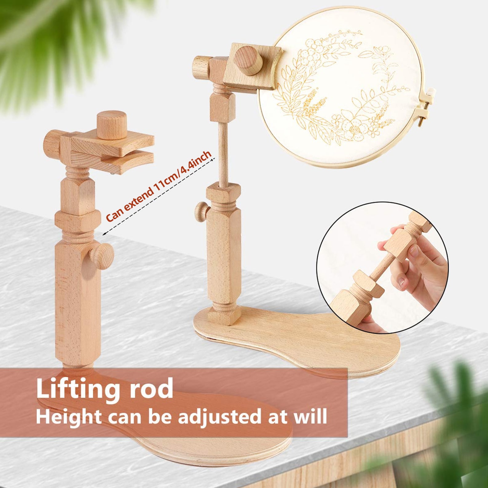 Rotated Wooden Embroidery Lap Stand for Any Hoops- Cross Stitch Stand ...