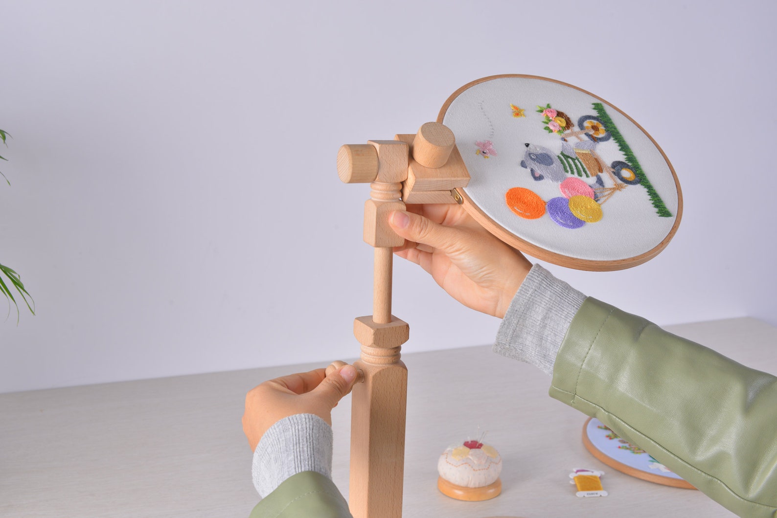 Rotated Wooden Embroidery Lap Stand for Any Hoops- Cross Stitch Stand ...
