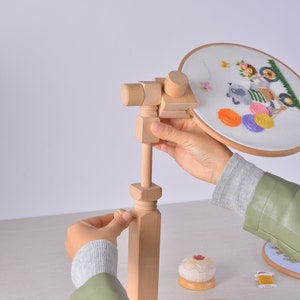 Rotated Wooden Embroidery Lap Stand for Any Hoops- Cross Stitch Stand ...