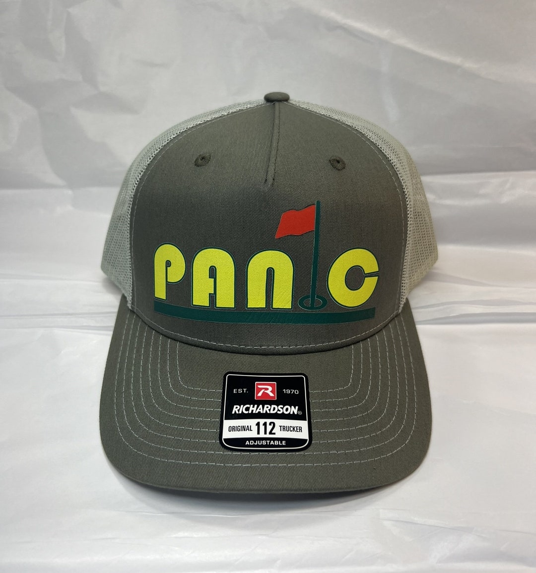 Panic Golf Flag Printed Graphics on a R112 Classic Trucker Cap Two-tone ...