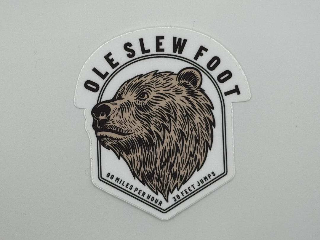 Ole Slew Foot Bear Sticker | Weatherproof Vinyl Decal - Etsy
