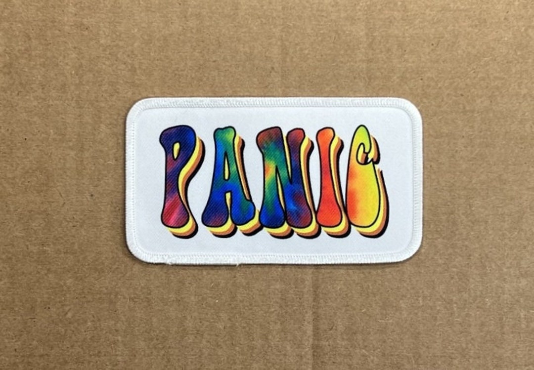 4.25" X 2.5" Patch | PANIC Retro Tie Dye Printed Patch | Iron or Stitch ...