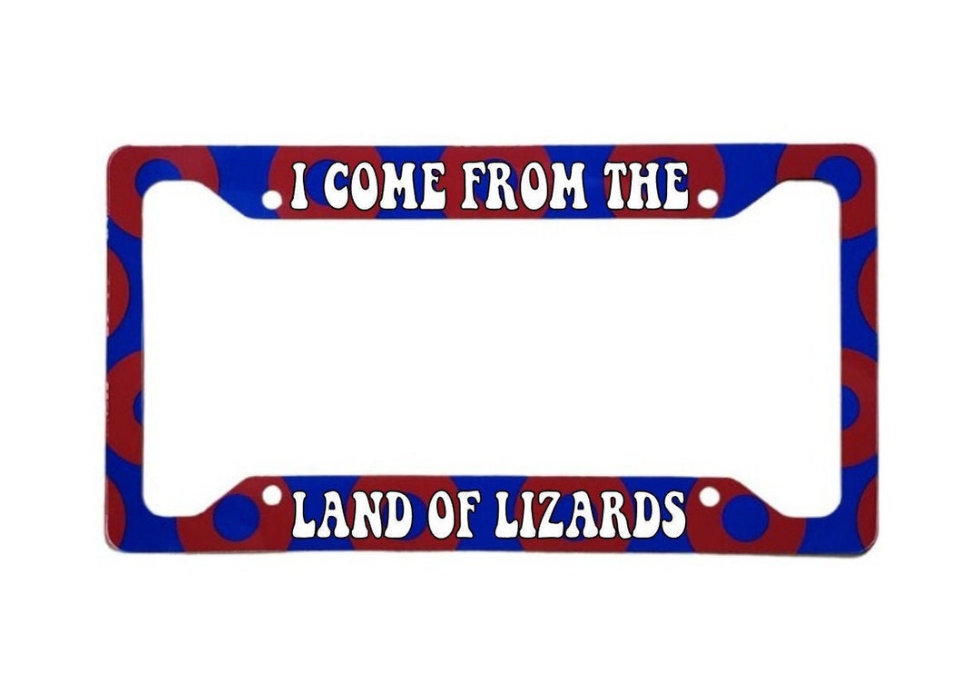 Land of Lizards | Flat Aluminum License Plate Frame | 12.25" X 6.5 ...