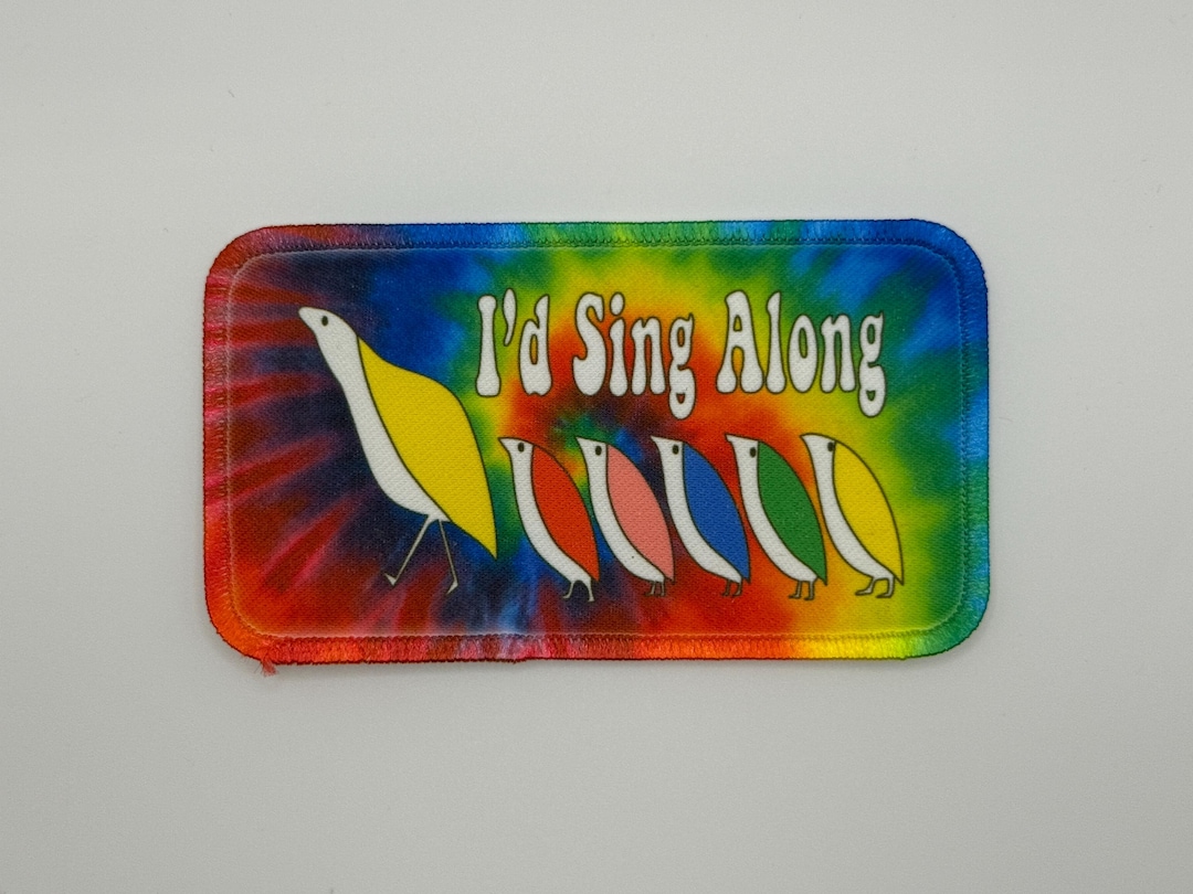 I'd Sing Along Patch | Tie Dye Birds, Iron on or Sew - Etsy